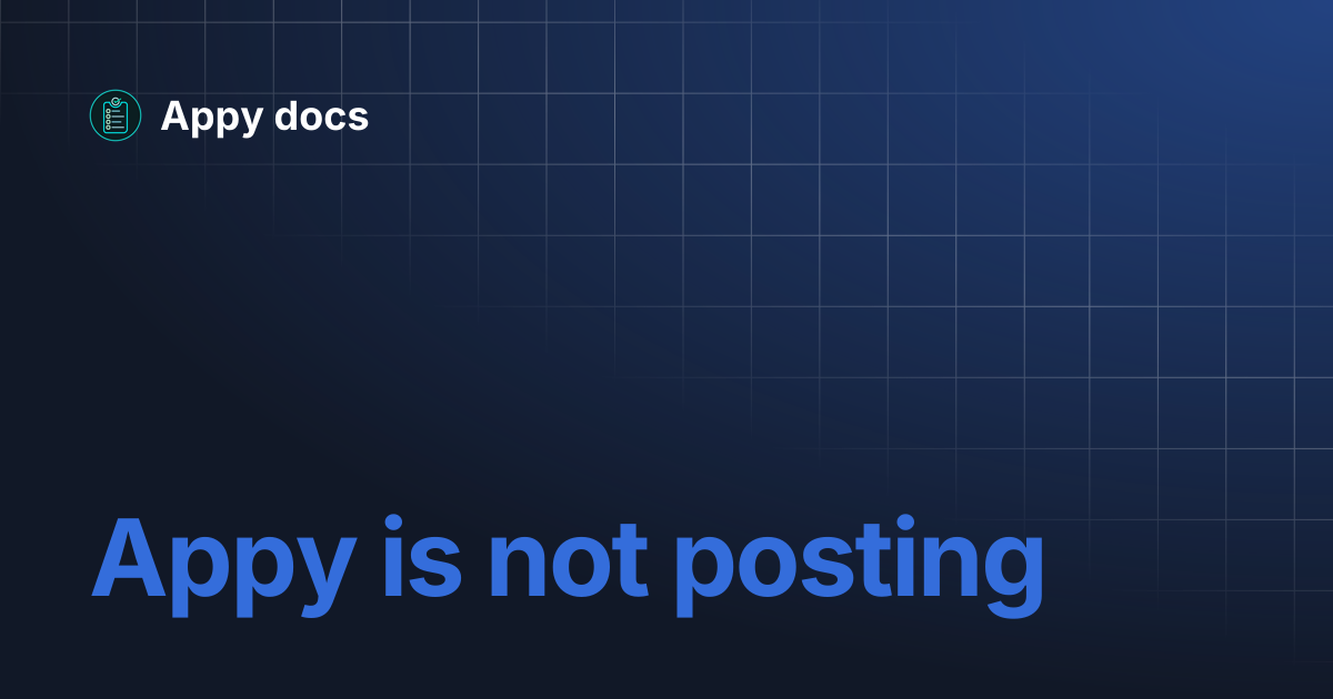Appy is not posting | Appy docs