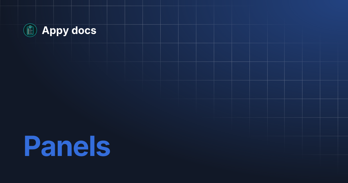 Panels | Appy docs